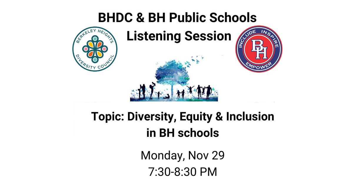 Berkeley Heights Diversity Council invites the public to a Listening ...
