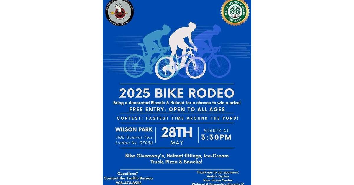 Linden Police Department to Host 2025 Bike Rodeo at Wilson Park on May ...