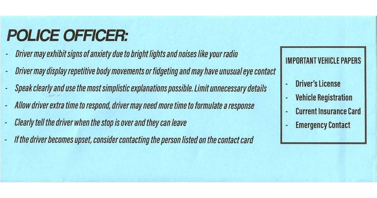 Montville Twp Police Dept Initiates Blue Envelope Program for Autistic ...