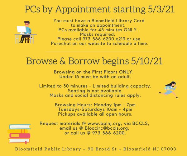 Bloomfield Public Library to Begin Phased-in Reopening on Monday ...