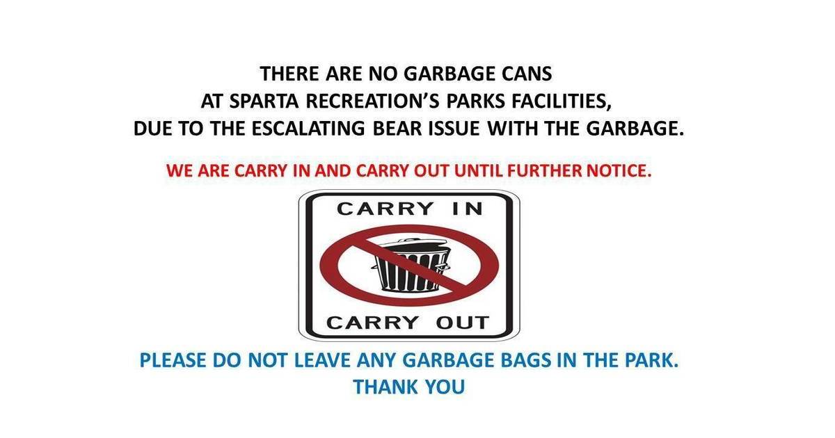 Sparta Township Implements 'Carry in and Carry Out' Policy at Parks ...