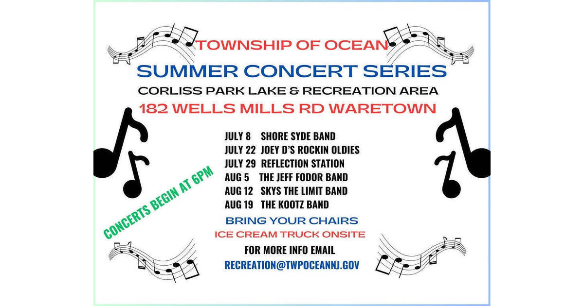 Get Ready to Enjoy the Township of Ocean (Waretown) Summer Concert ...