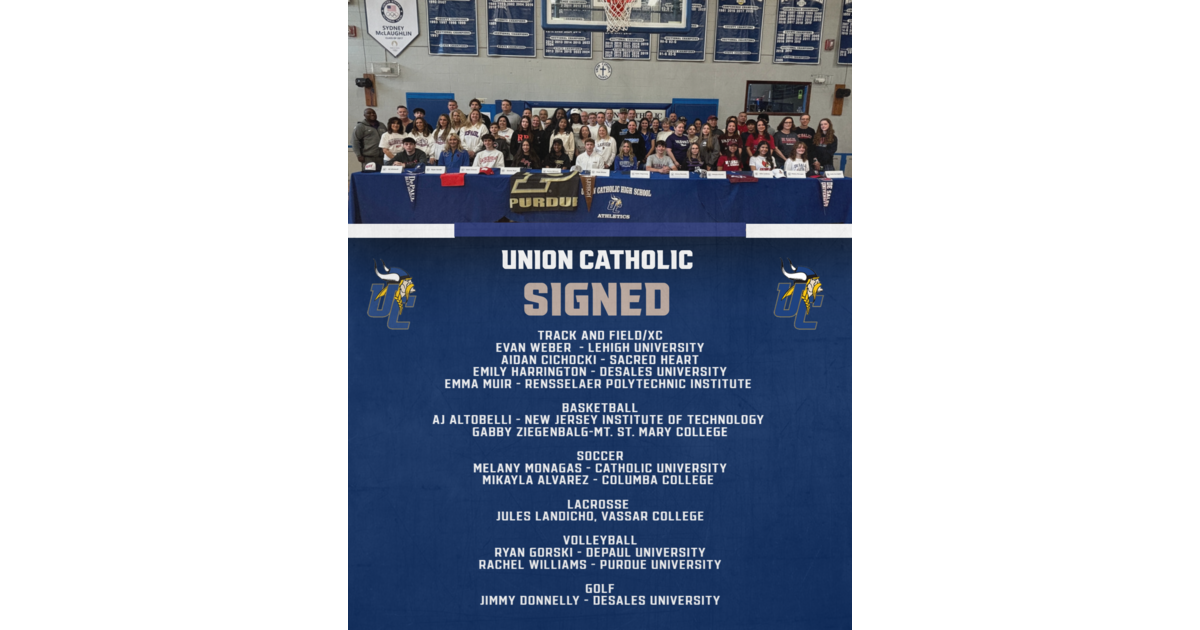 Union Catholic Holds Signing Day Ceremony for 12 Student Athletes ...