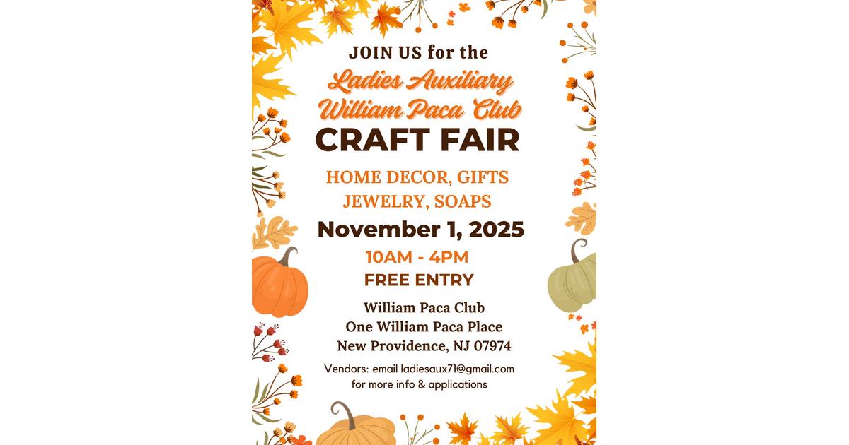 Crafters Wanted for Annual Craft Fair in New Providence on Nov. 1 | New ...