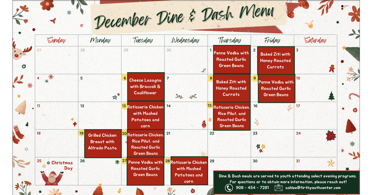 The December "Dine & Dash" Menu is ready! | Phillipsburg, NJ News TAPinto