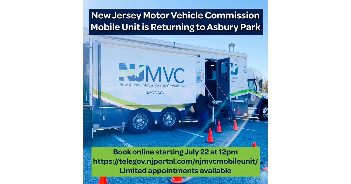 NJ MVC Mobile Unit Returns to Asbury Park This Summer | Asbury Park, NJ ...
