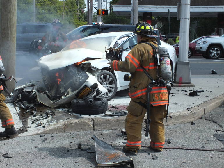 Car Crash, Flying Debris Injures 3 People After Police Chase That Ends ...