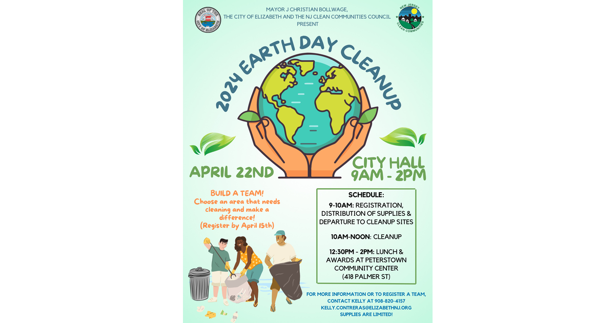 City of Elizabeth Announces 2024 Earth Day Cleanup Event | Elizabeth ...