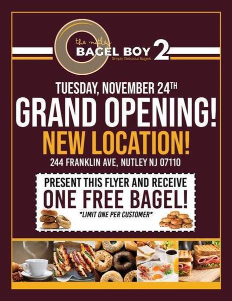 Bagel Boy 2 is Hosting Their Grand Opening in Nutley, Celebrate With a ...