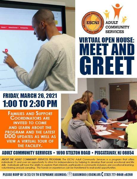 ESCNJ’s Adult Community Services to Host a Virtual Open House on March ...