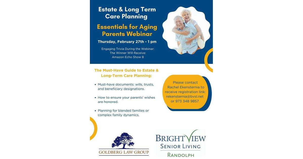 Estate and Long-Term Care Planning Webinar Hosted By Brightview Senior ...