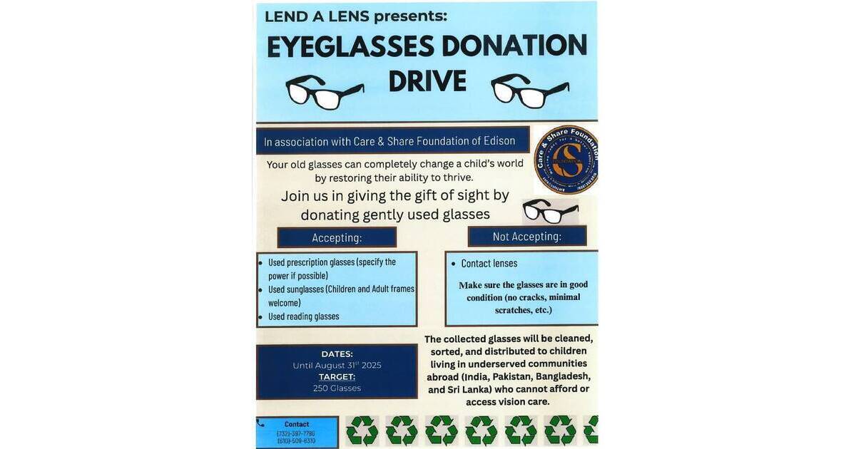 South Plainfield Public Library Hosting Eyeglass Donation Drive | South ...