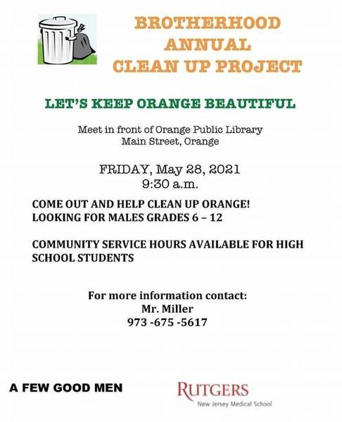 Clean-up Orange: The Brotherhood Annual Clean-up Project | East Orange ...