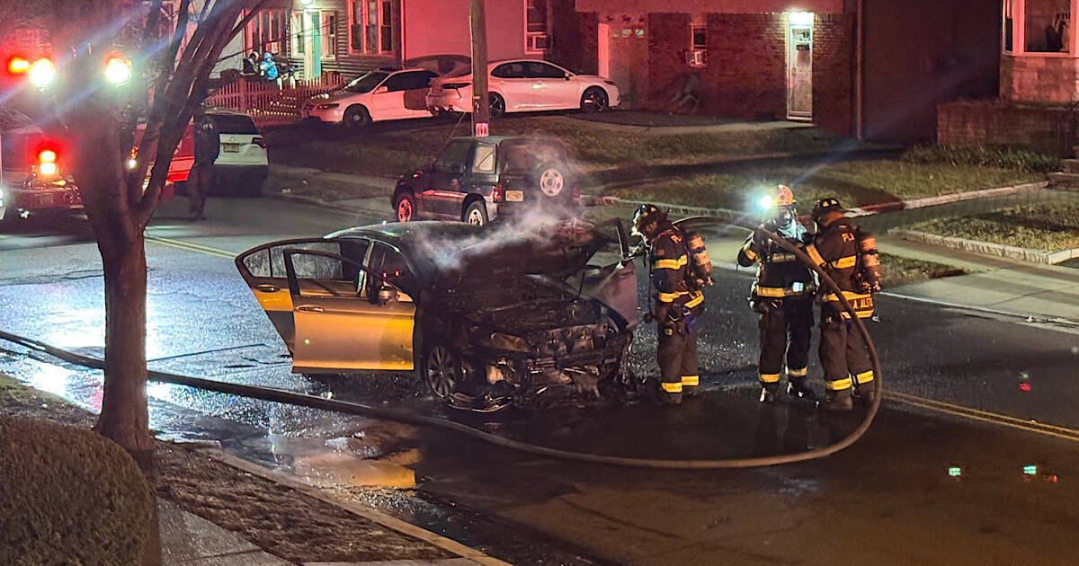 Car Catches Fire at Leland Avenue Near East Third Street in Plainfield ...