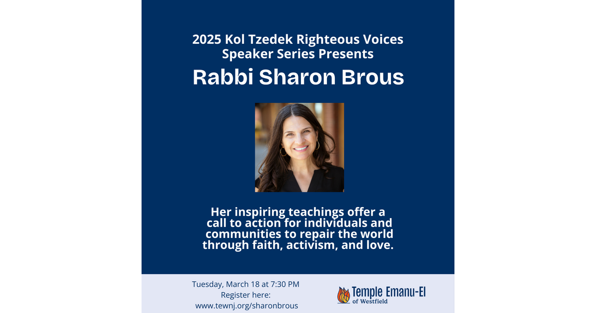An Evening with Rabbi Sharon Brous. One of the leading Jewish voices of ...