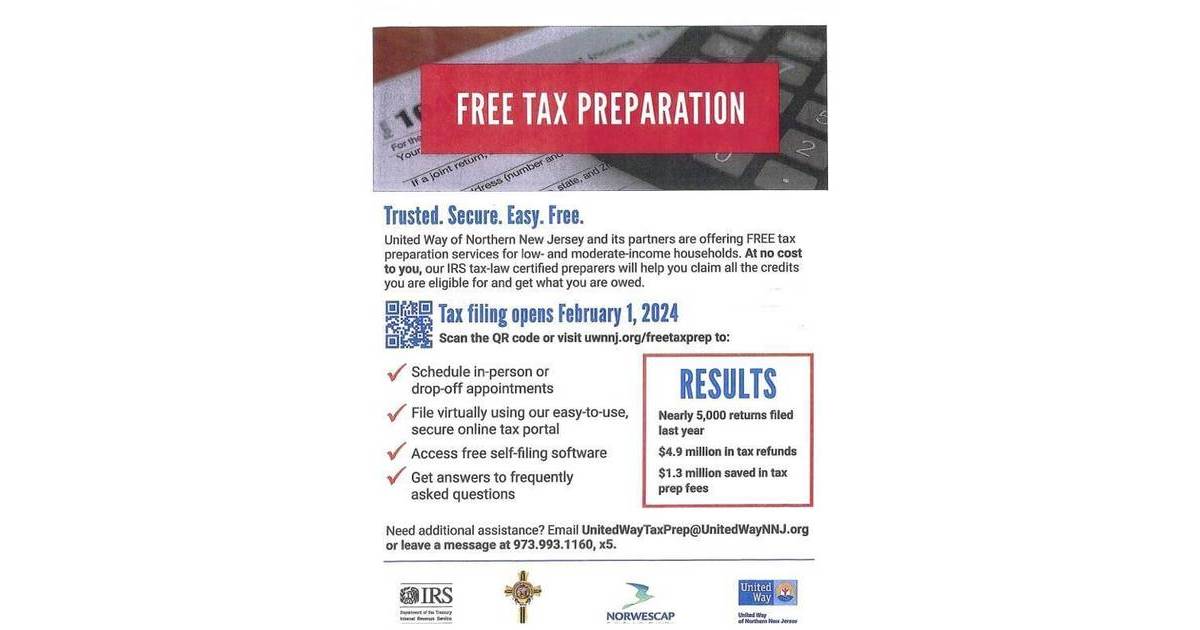 United Way of Northern New Jersey Offers Free Tax Prep for Low and ...