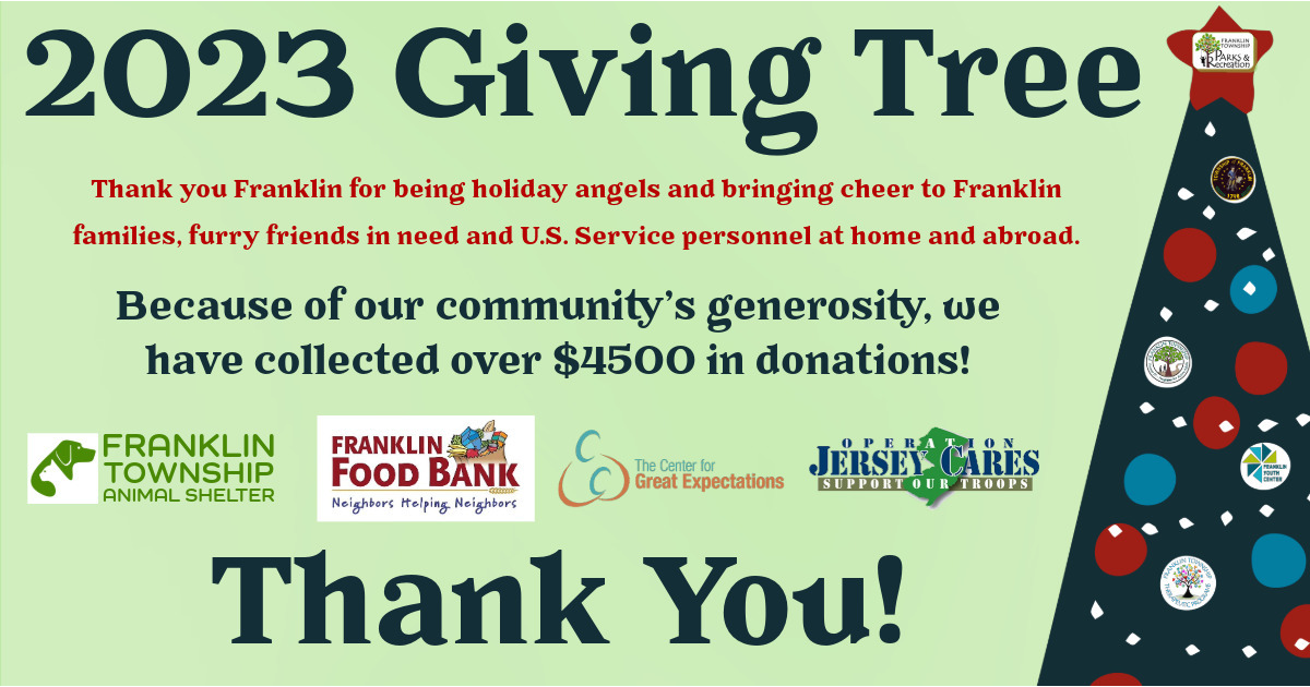 Franklin Township Parks and Recreation Thanks Public for Giving Tree ...