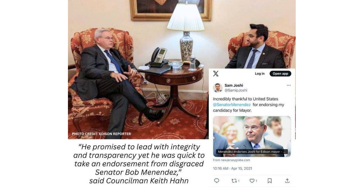 From Menendez to Failed Promises: Joshi’s Record is a Disgrace | Edison ...