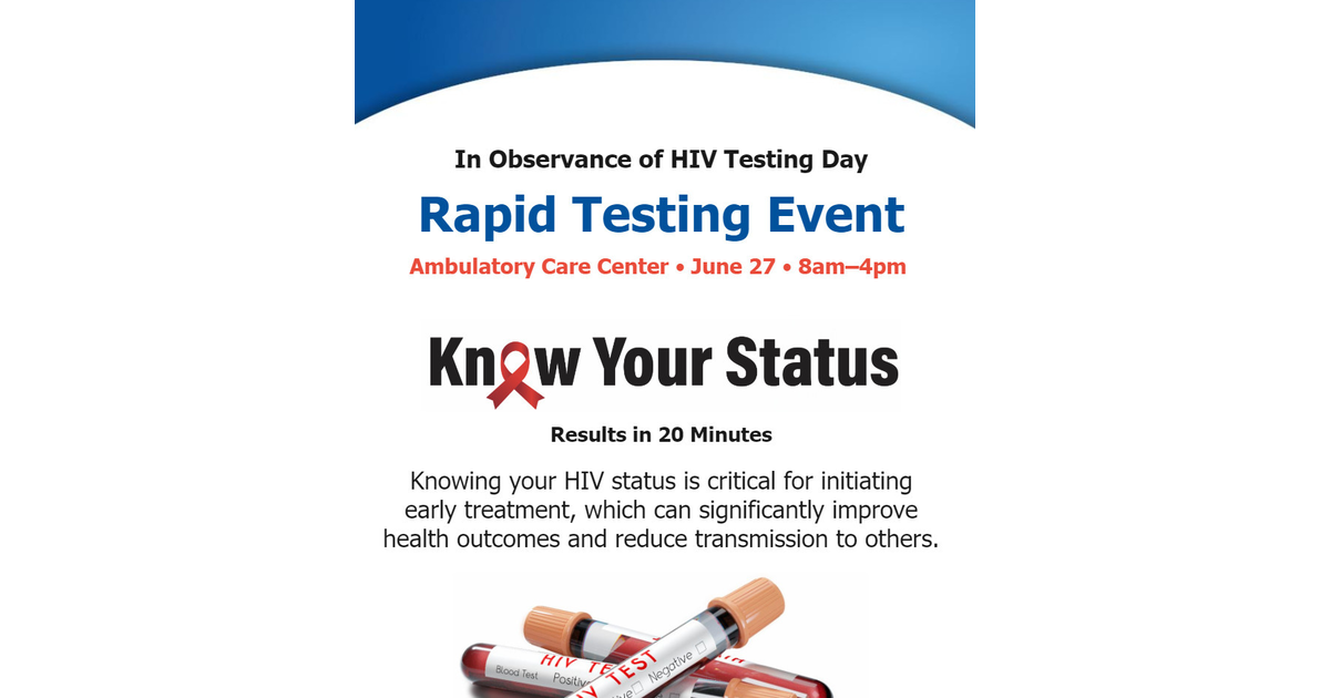 Bergen New Bridge Holding HIV Rapid Testing Event Thursday | Paramus ...