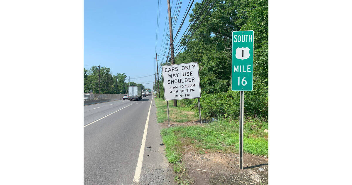 NJDOT to Evaluate Shoulder Lane Access on Part of Route 1 in South ...