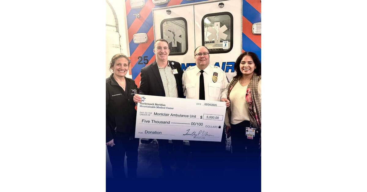 Mountainside Medical Center Donates $5,000 to Support Montclair ...