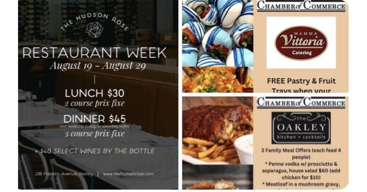 Nutley Chamber of Commerce Restaurant and Foodie Week Starts Monday ...
