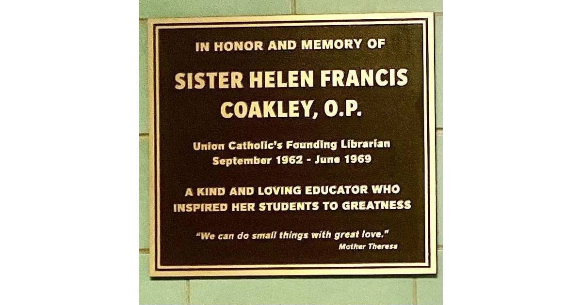Union Catholic Holds Special Ceremony To Honor Sister Helen Francis ...