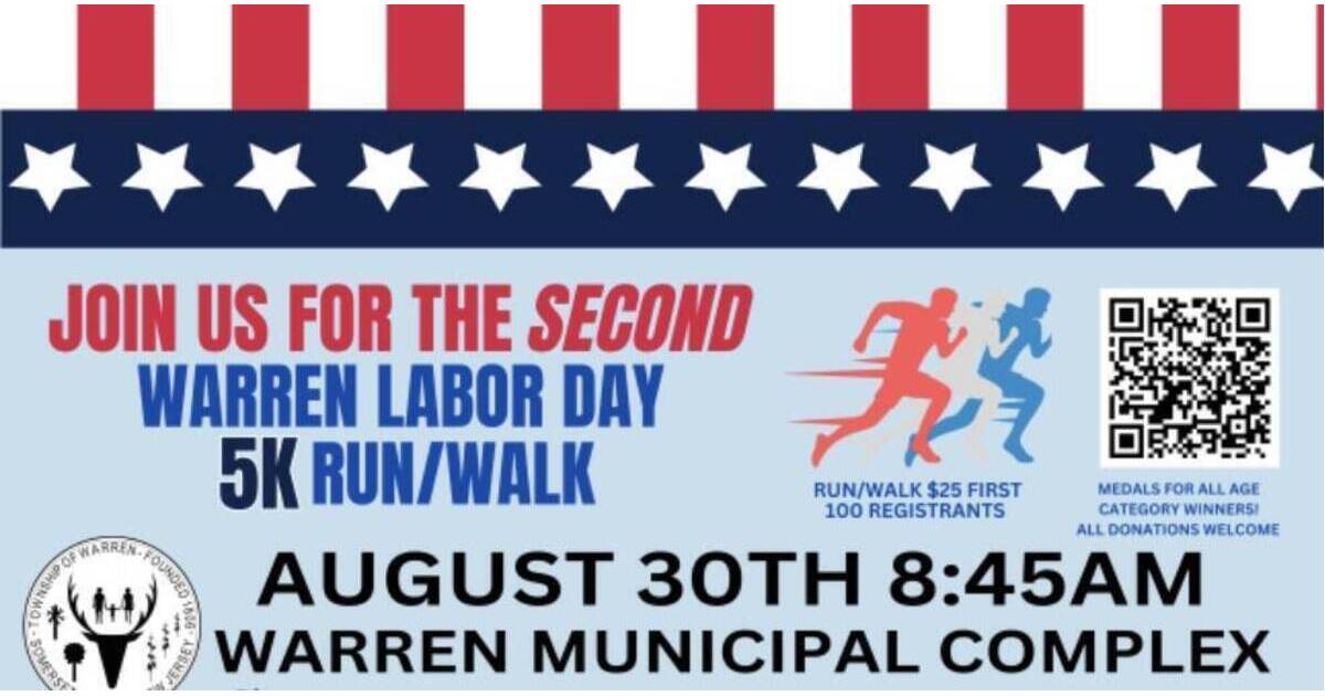 Get Ready for the Warren Labor Day 5K Run & Walk | Warren, NJ News ...