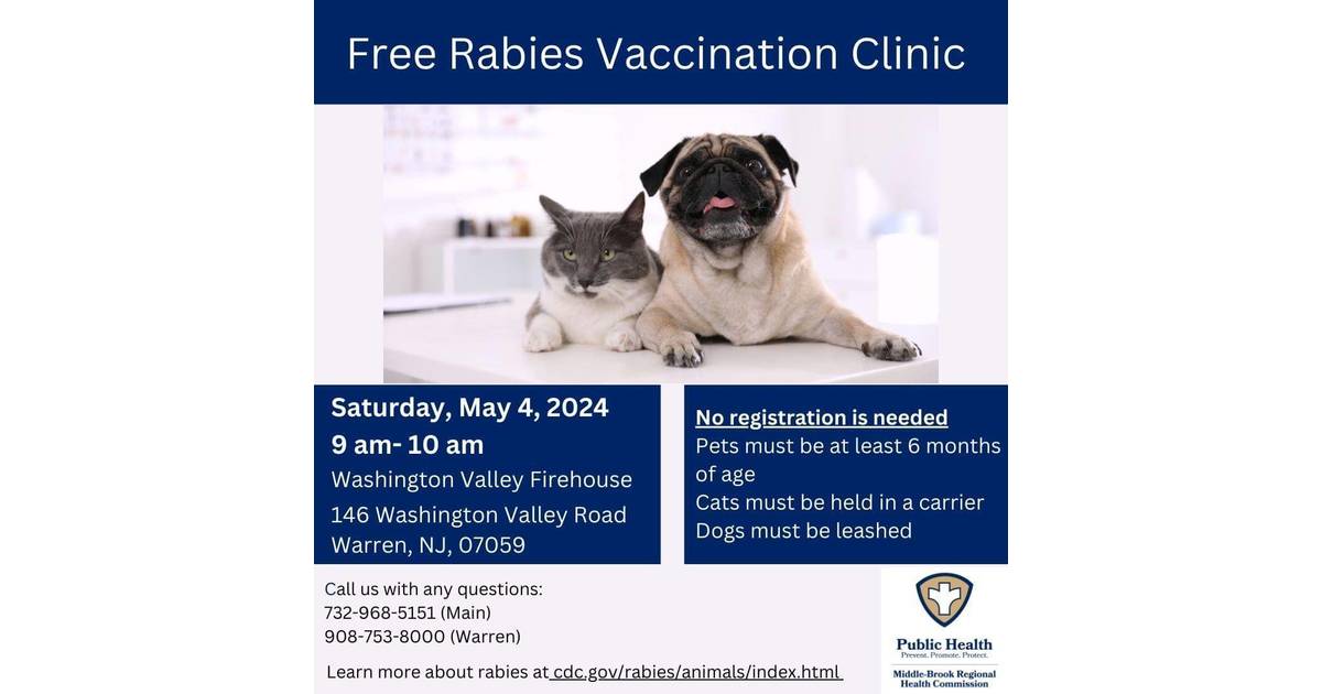 Free Rabies Clinic Set in Warren | Warren, NJ News TAPinto | TAPinto