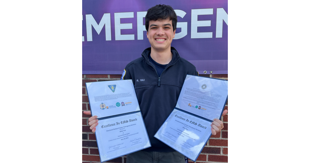 Scotch Plains and Fanwood Rescue Squad Volunteer Riley Yau Receives ...