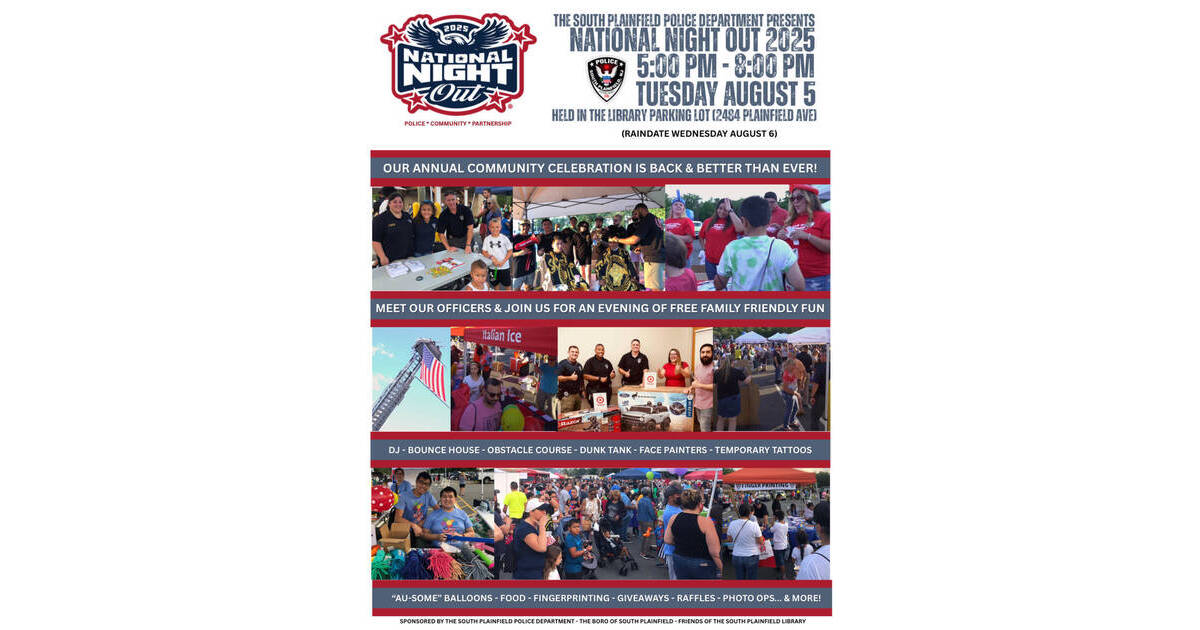 Planning Under Way for South Plainfield’s 2025 National Night Out | South Plainfield, NJ News ...
