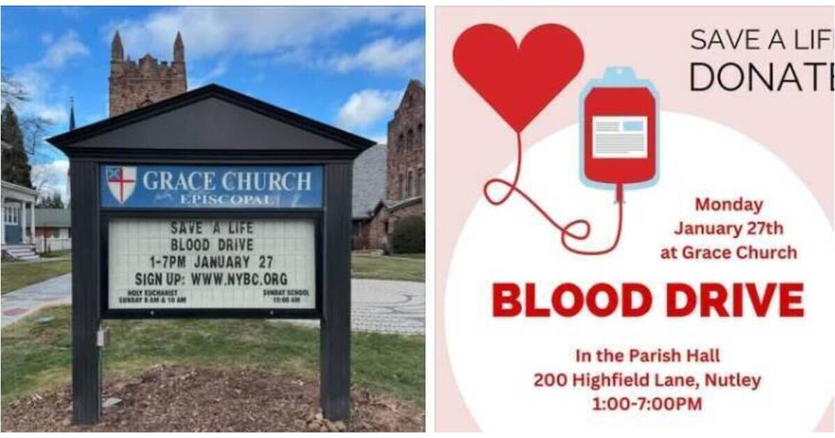 Grace Church Nutley to Host Community Blood Drive | Nutley, NJ News ...