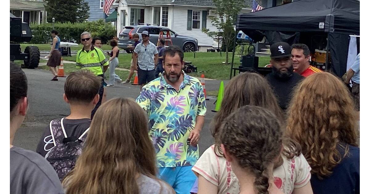 Adam and Sunny Sandler Stop for Selfies with Fans While Filming in ...