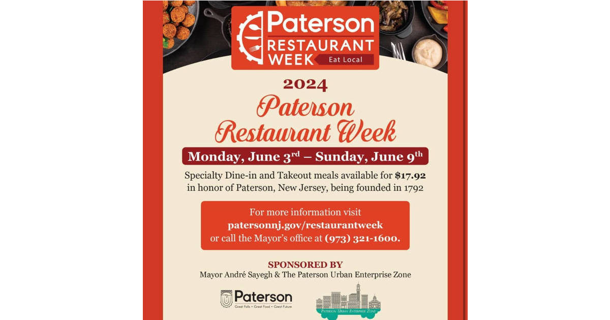 Third Annual Restaurant Week Set for June 3 to June 9 | Paterson, NJ ...