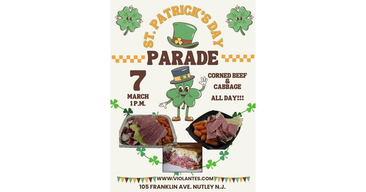 Celebrate Nutley St. Patrick's Parade Day All Day Today with Corned ...