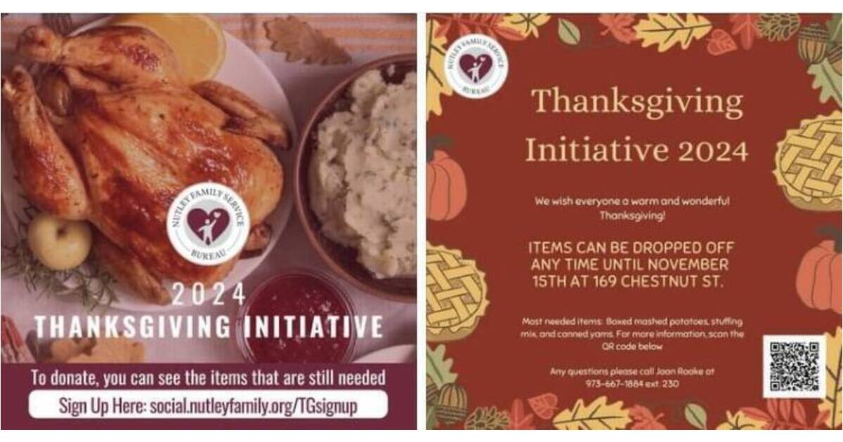 Support the 2024 Nutley Family Service Bureau Thanksgiving Initiative ...