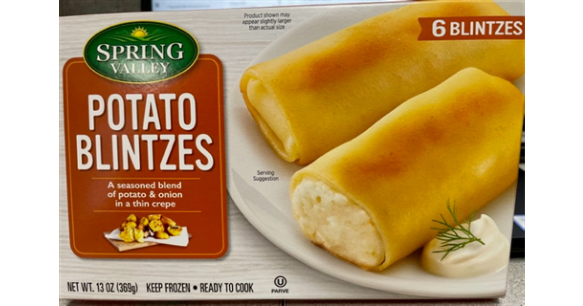 Spring Valley Potato Blintzes Recalled Over Allergy Concern ...