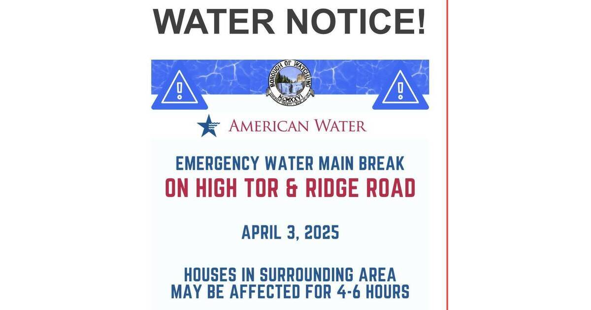 Water Main Break in Watchung, NJ: Service Disruption Alert | North ...