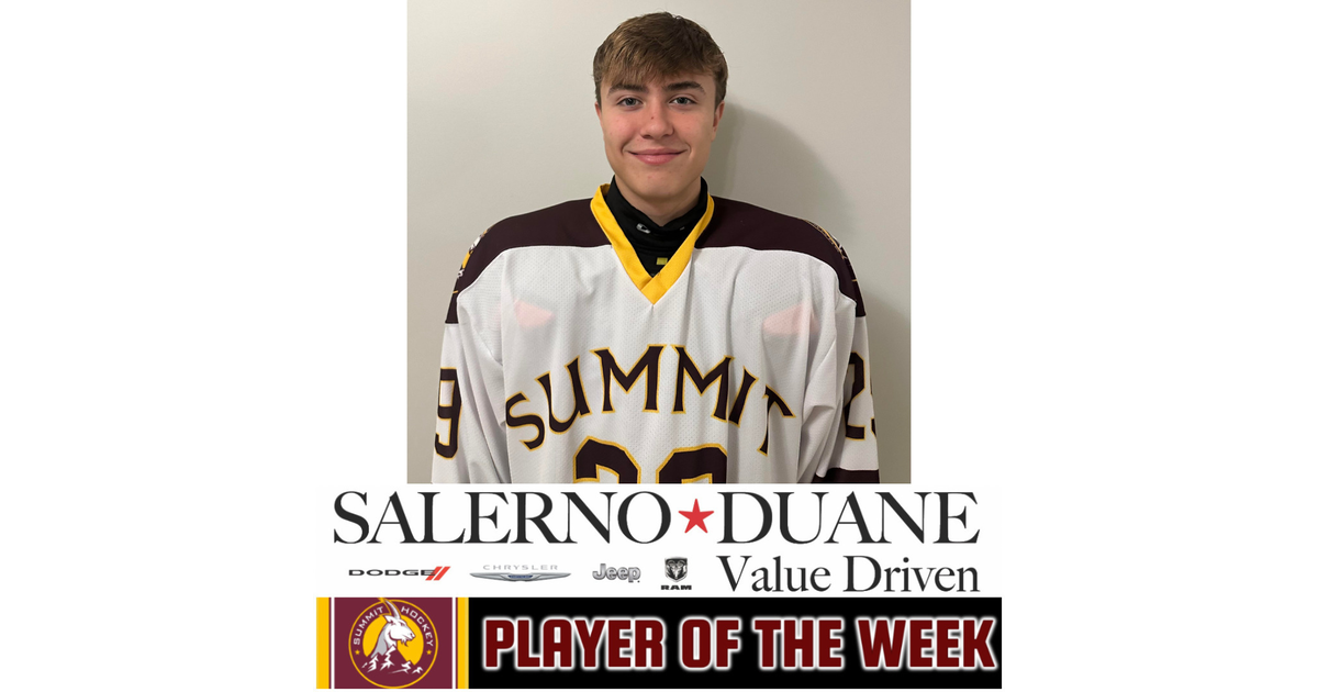 Jack Staples Selected as Salerno Duane Summit Boys Ice Hockey Player of ...