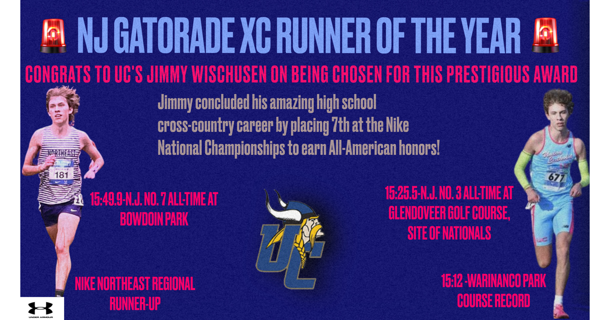 Union Catholic's Jimmy Wischusen Named NJ's Gatorade Cross-Country ...