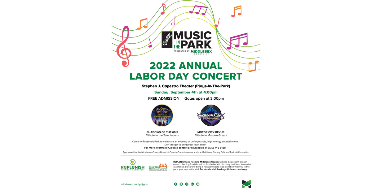 Middlesex County 2022 Annual Labor Day Concert | Raritan Bay, NJ News ...