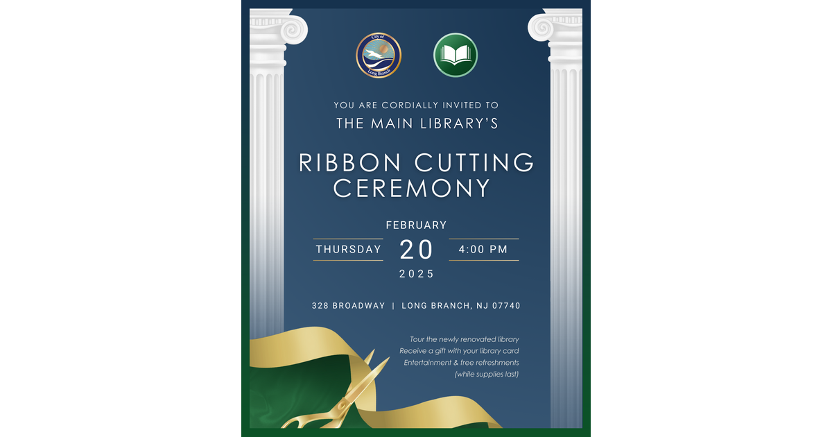 🎉 Long Branch Library Grand Reopening – Feb. 20 for Tours, Gifts & More ...