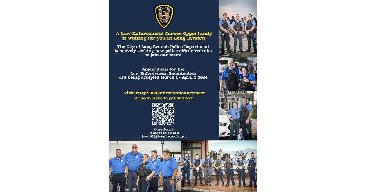 Long Branch PD Seeking New Police Officer Recruits | Long Branch, NJ ...