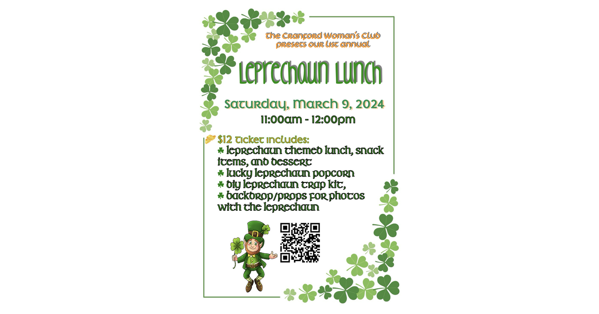 Cranford Woman's Club Hosts First Annual Leprechaun Lunch March 9 ...