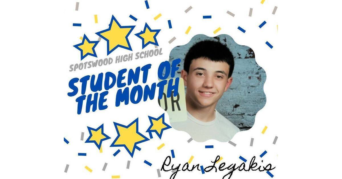 Ryan Legakis is Spotswood High School's January Student of the Month ...