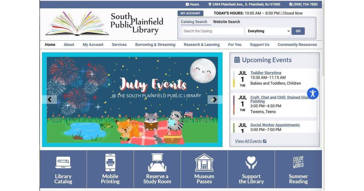 New Look, Same URL - South Plainfield Public Library’s Revamped Website ...