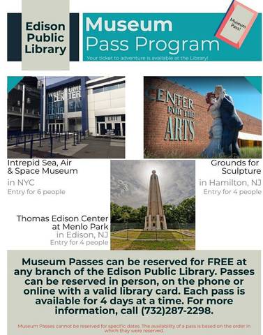 Edison Public Library Updates Museum Pass System | Edison, NJ News ...