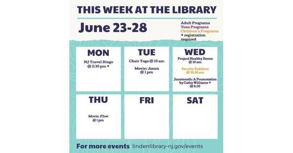 This Week's Happening's at Linden Public Library | Linden, NJ News ...