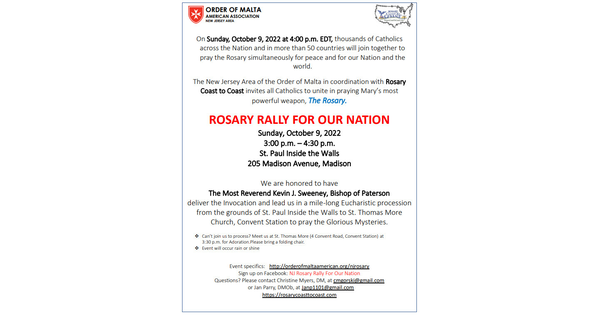 Rosary Rally for the Nation Held by the Order of Malta | East Hanover ...