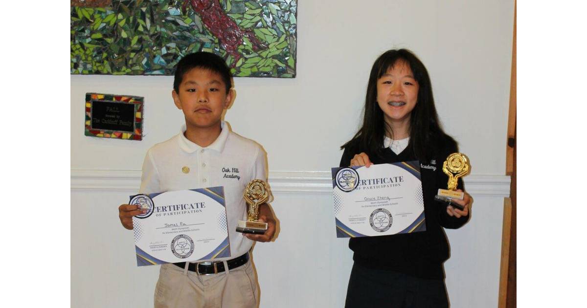 TWO OAK HILL ACADEMY STUDENTS EARN PERFECT SCORES IN NATIONAL MATH ...
